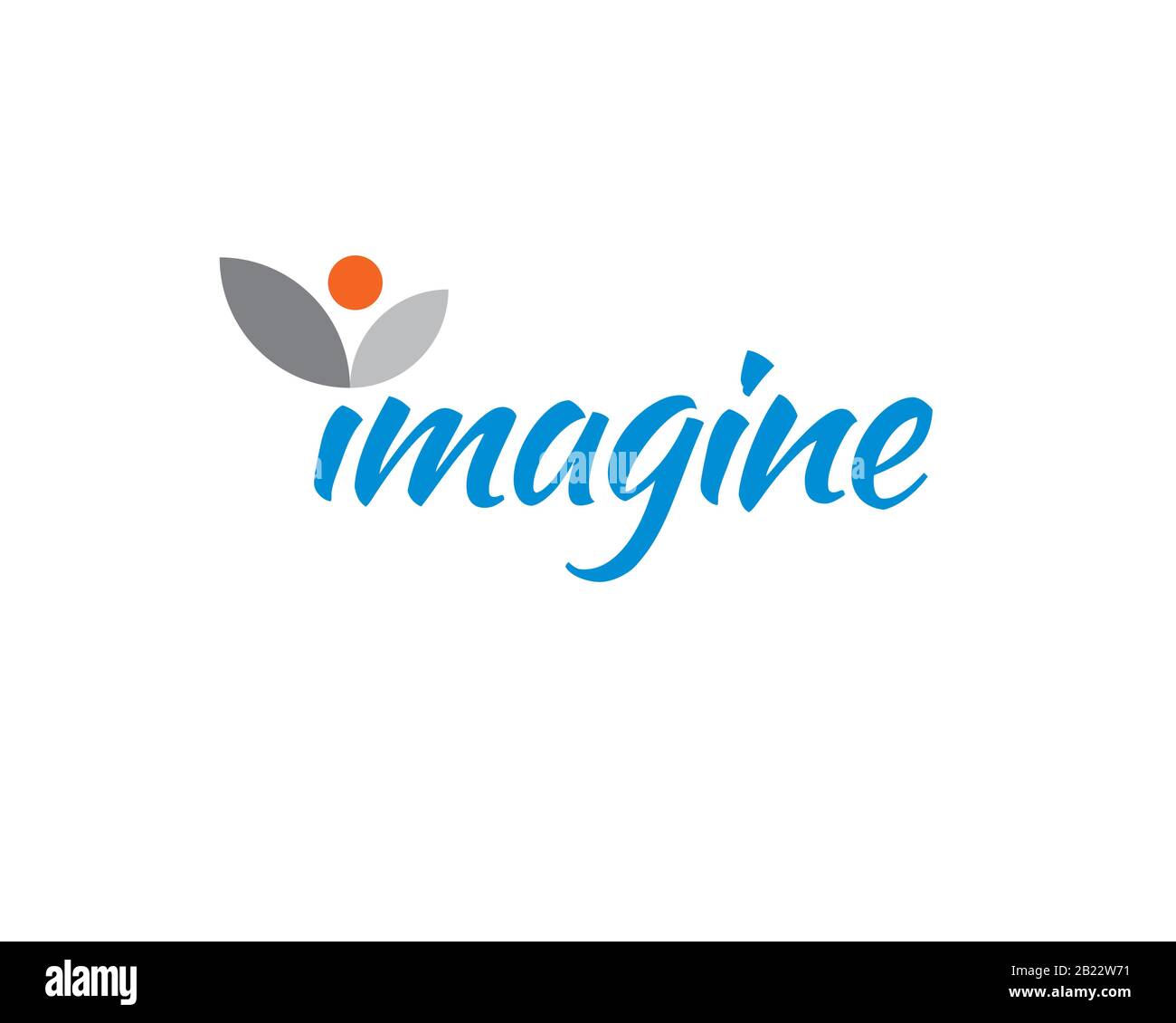 imagine wordmark with symbolic human leaves as dot on letter i Stock ...