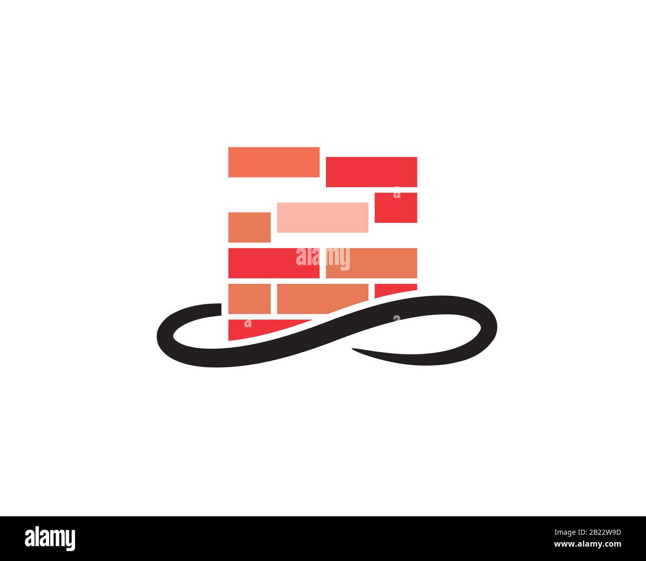 classic colorful brick showing stacking in masonry process with ...