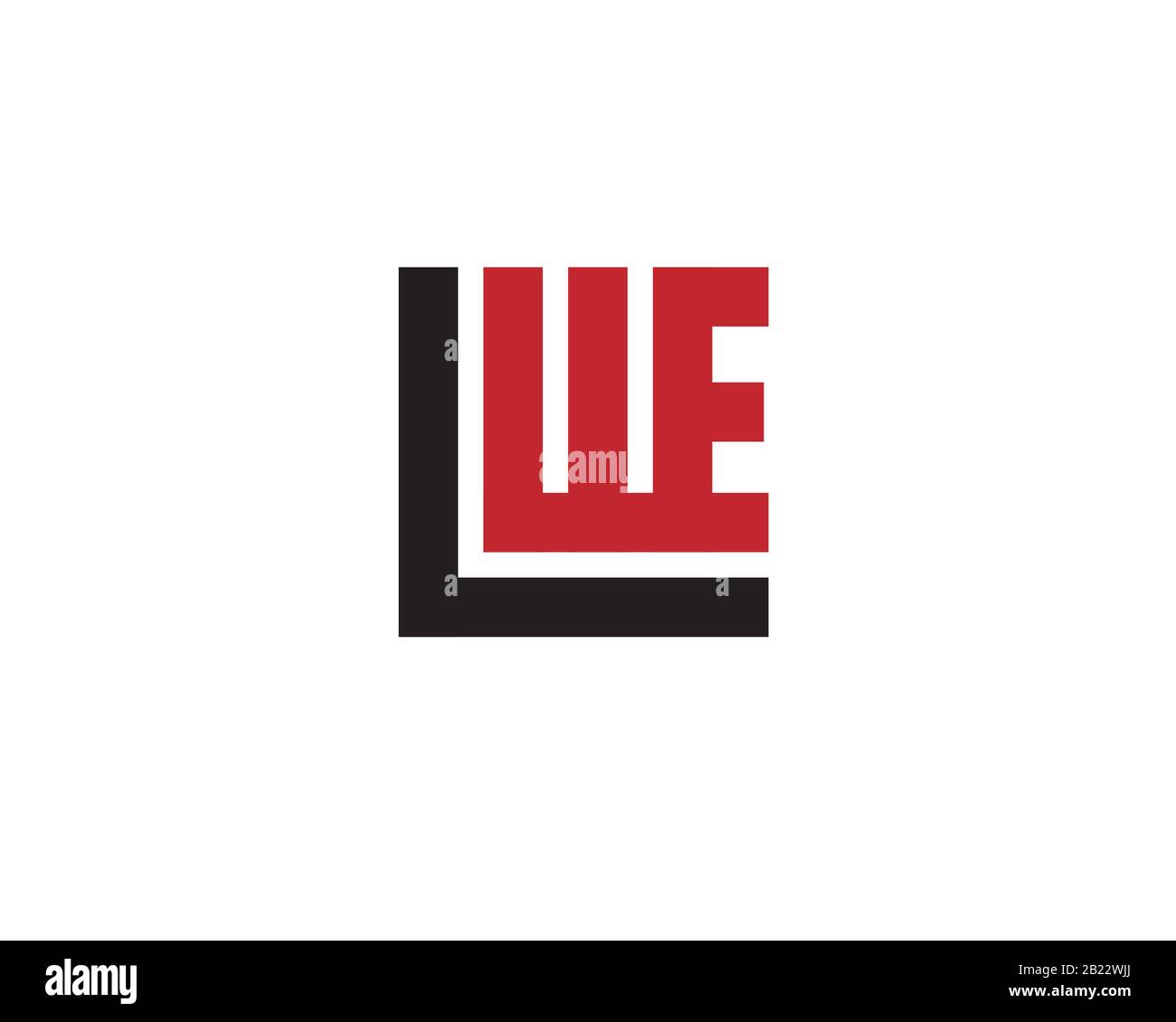 square monogram anagram lettermark logo of letter l w e Stock Vector ...