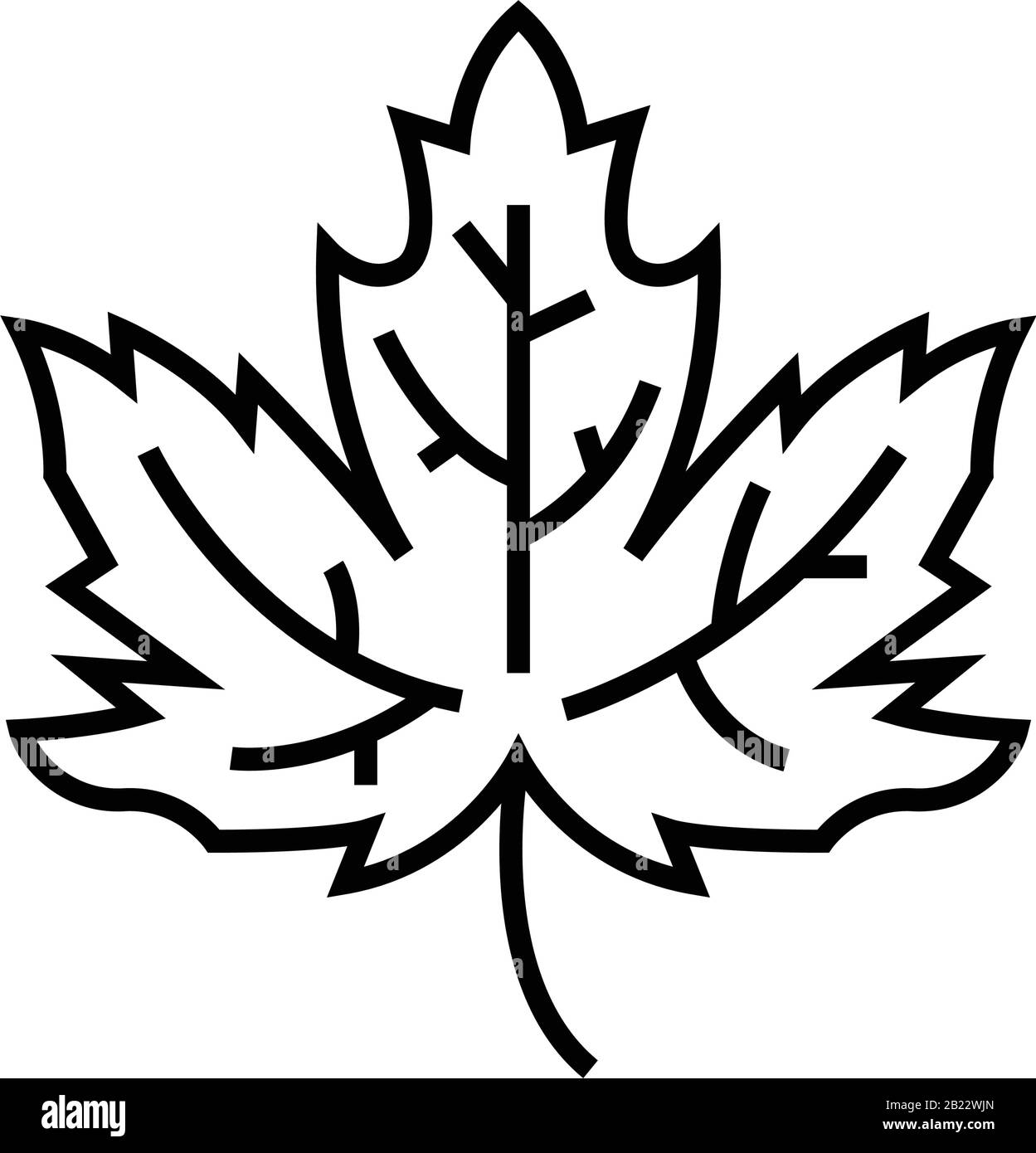Maple leaf line icon, concept sign, outline vector illustration, linear ...