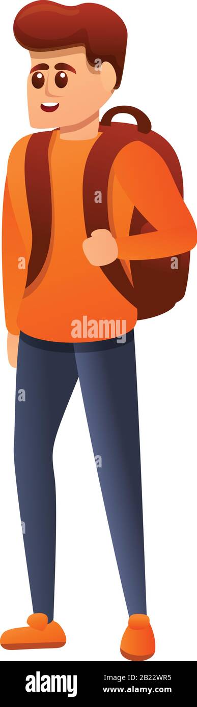 Student backpack icon. Cartoon of student backpack vector icon for web ...