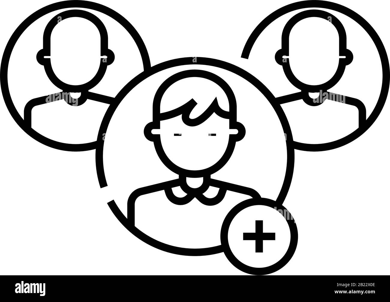 New employee line icon, concept sign, outline vector illustration ...