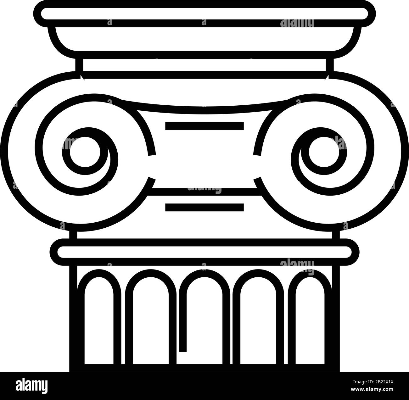 Ionic orden line icon, concept sign, outline vector illustration ...