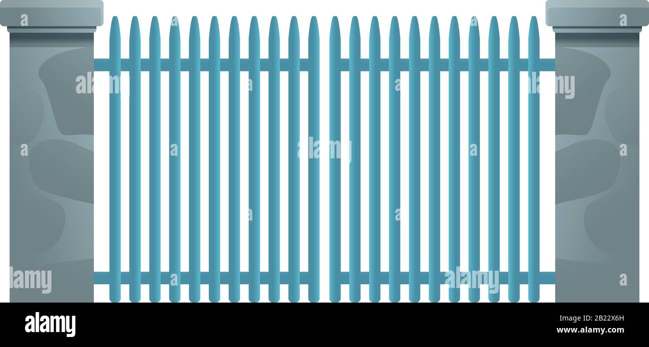 Metal gate entrance icon. Cartoon of metal gate entrance vector icon ...