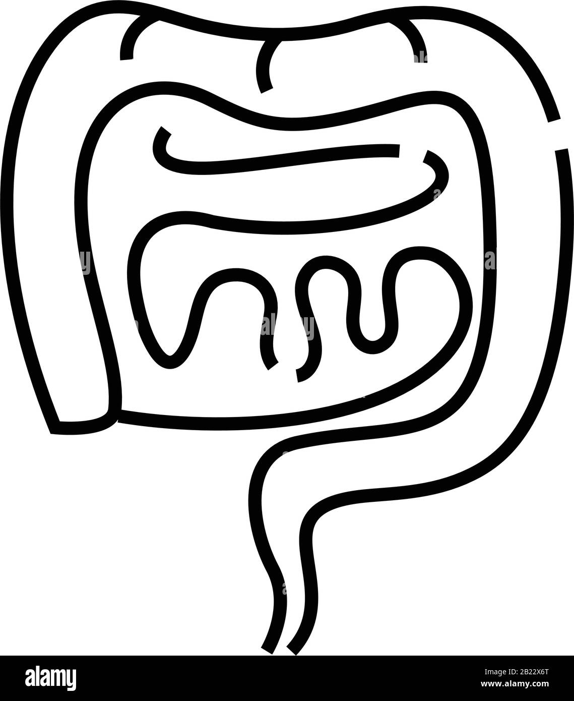 Intestinal tract line icon, concept sign, outline vector illustration ...
