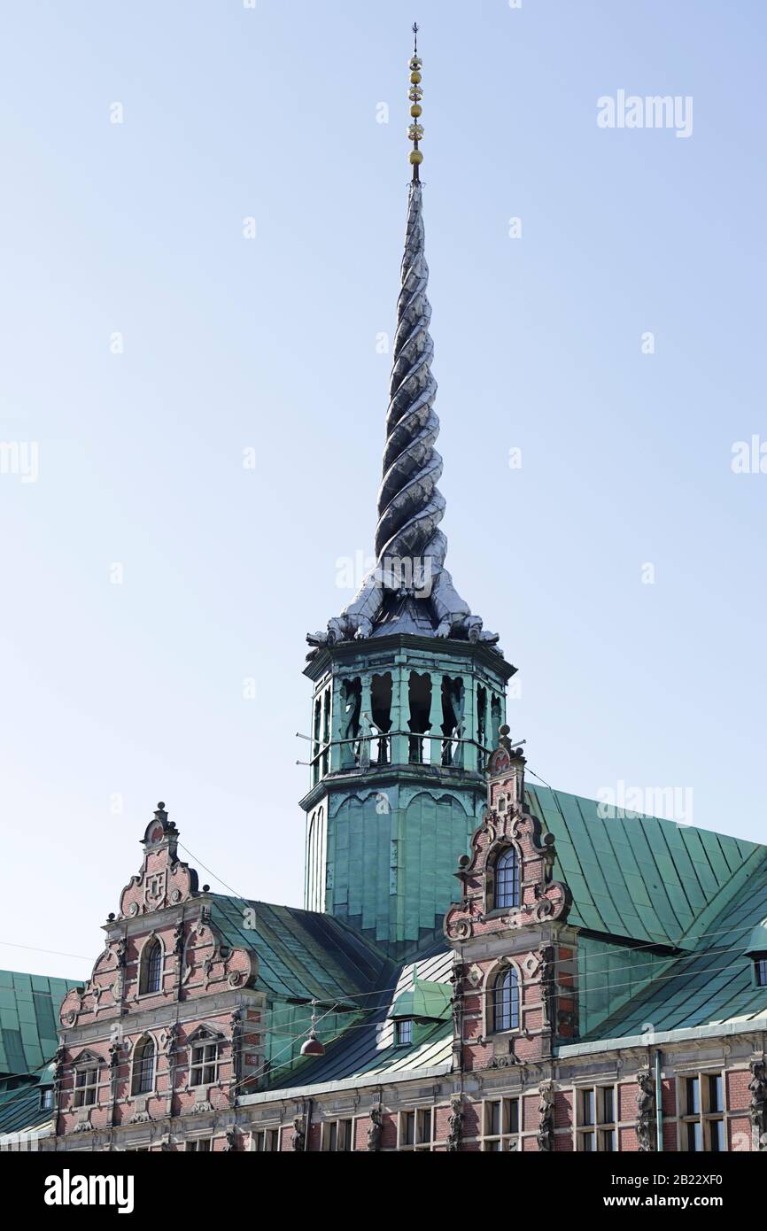 Spiral tower stock exchange copenhagen hi-res stock photography and ...