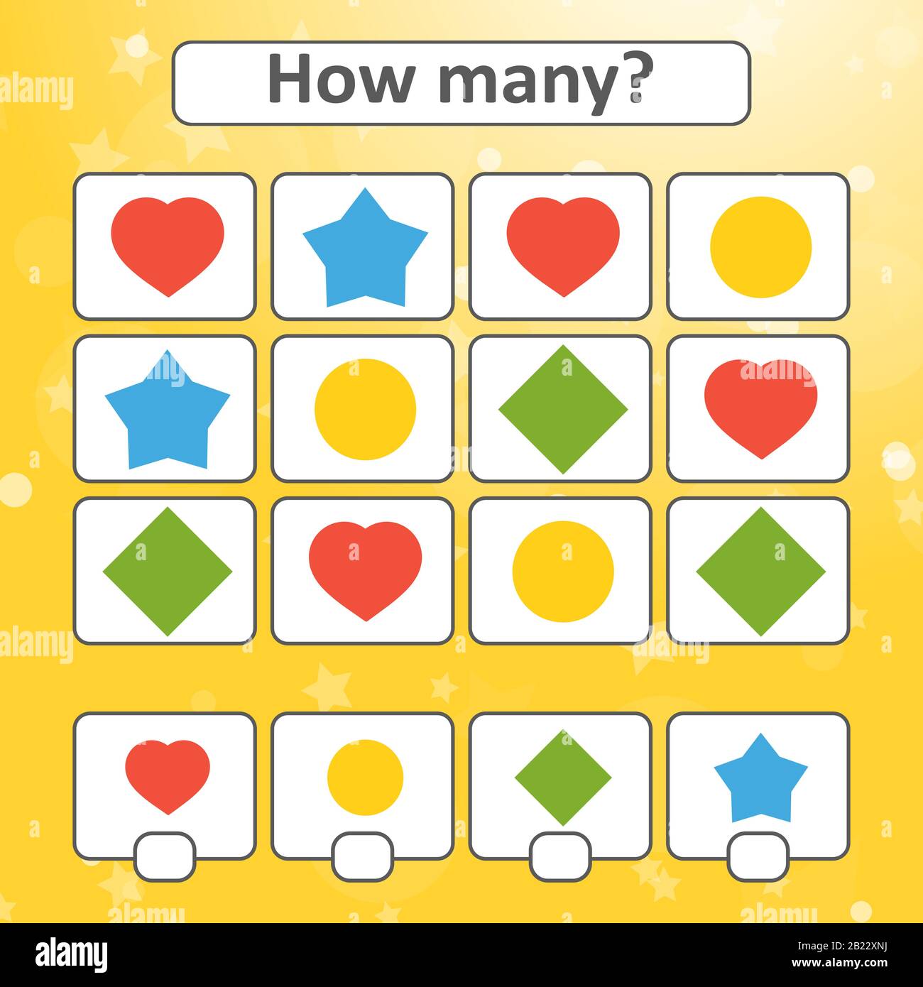 Game for preschool children. Count as many geometric shapes in the ...
