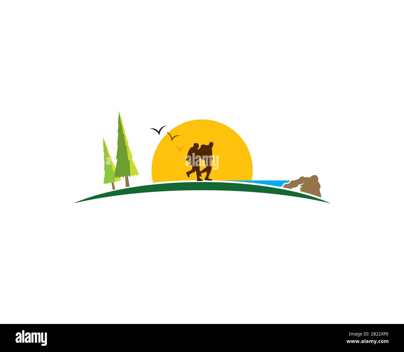 Panorama hiking in mountain Stock Vector Images - Alamy