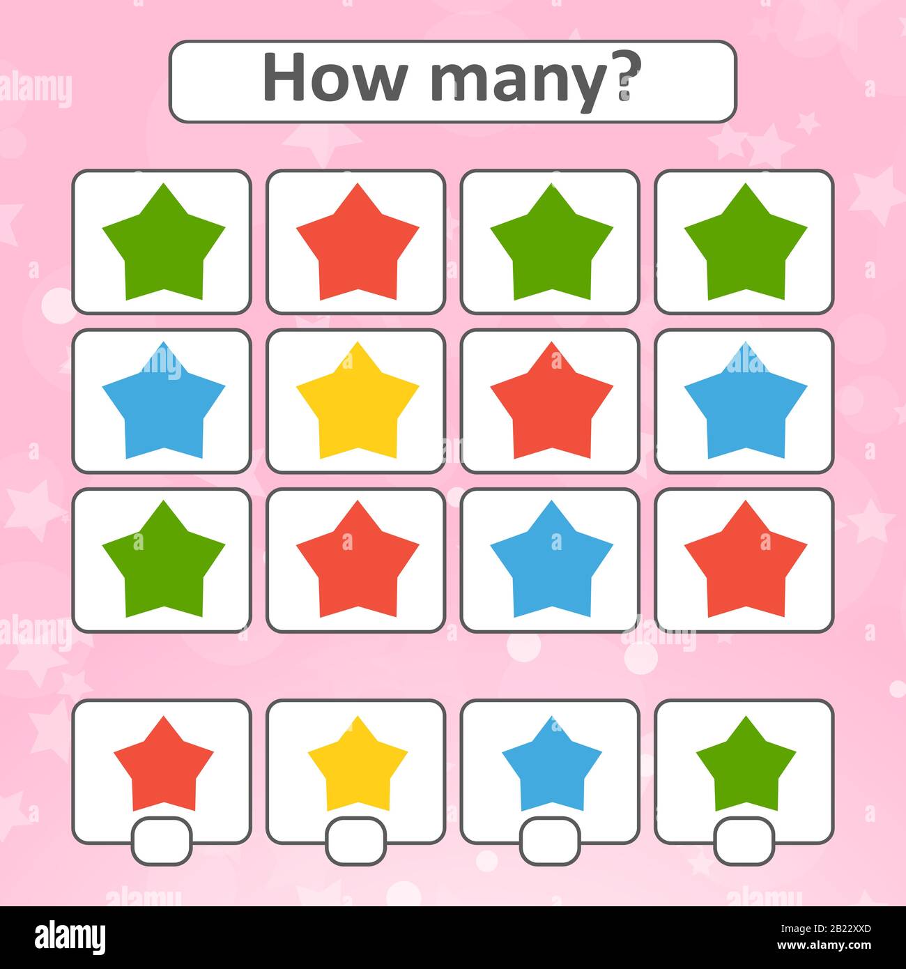 Game for preschool children. Count as many stars in the picture and ...