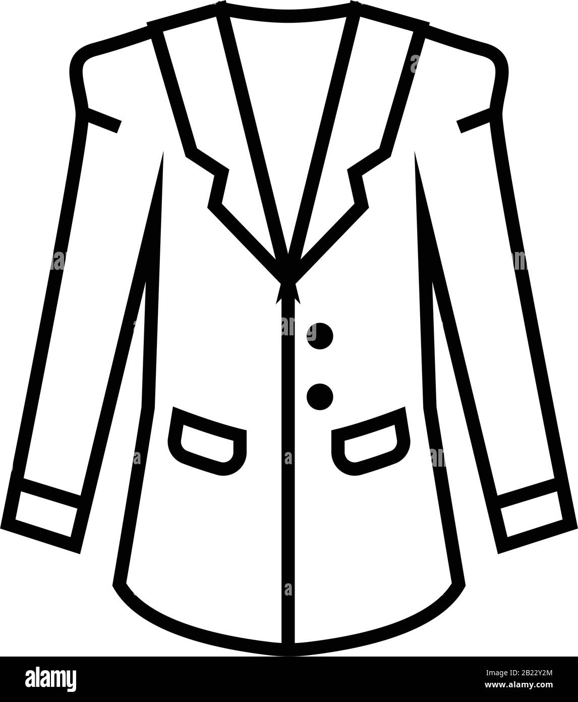 Office jacket line icon, concept sign, outline vector illustration ...