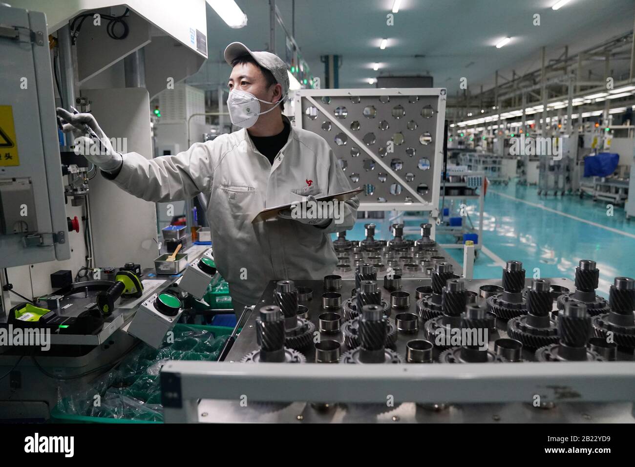 Harbin, Feb. 29. 15th Feb, 2020. A technician works at a factory of ...