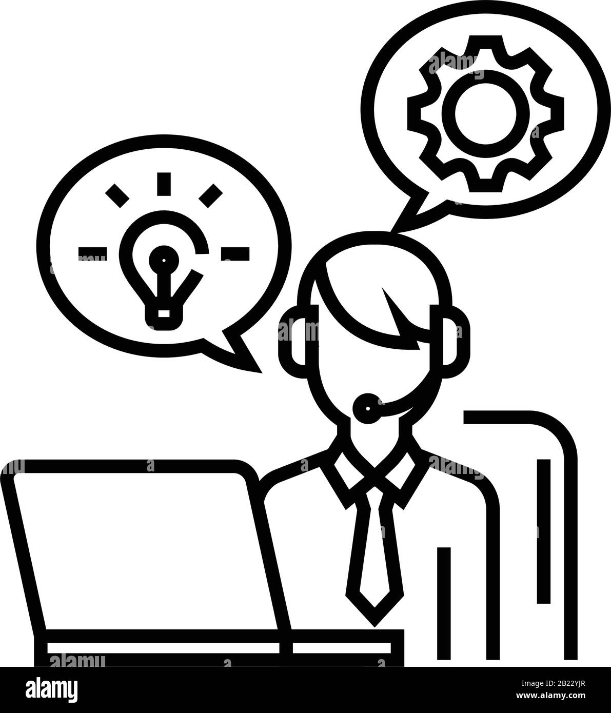 Manager line icon, concept sign, outline vector illustration, linear ...