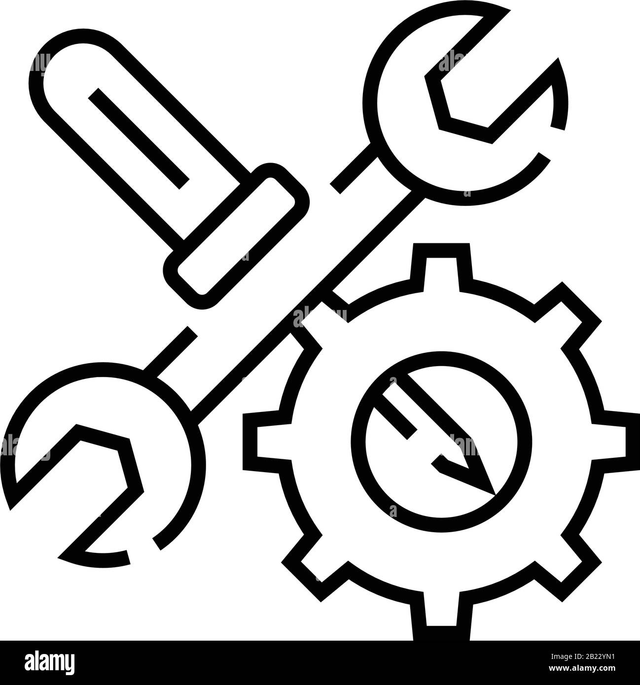 Maintenance line icon, concept sign, outline vector illustration ...