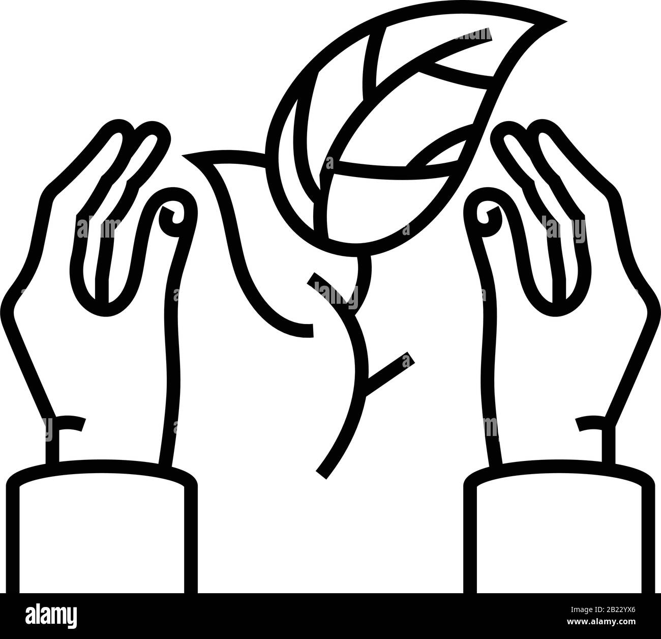 Nature support line icon, concept sign, outline vector illustration ...