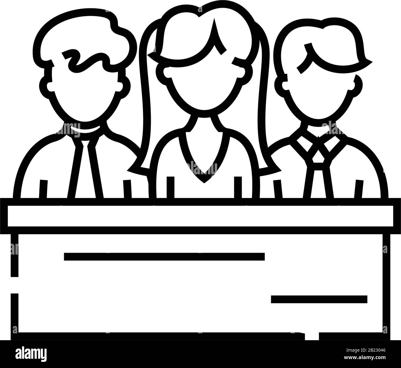 Jury line icon, concept sign, outline vector illustration, linear ...