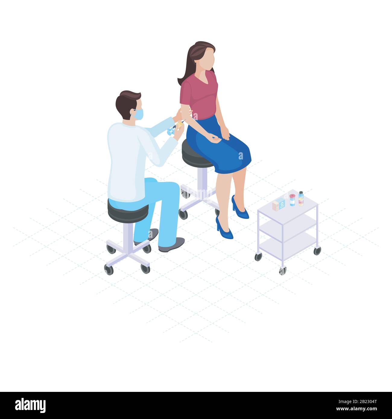Vaccination flat color vector illustration. Immunization, inoculation ...
