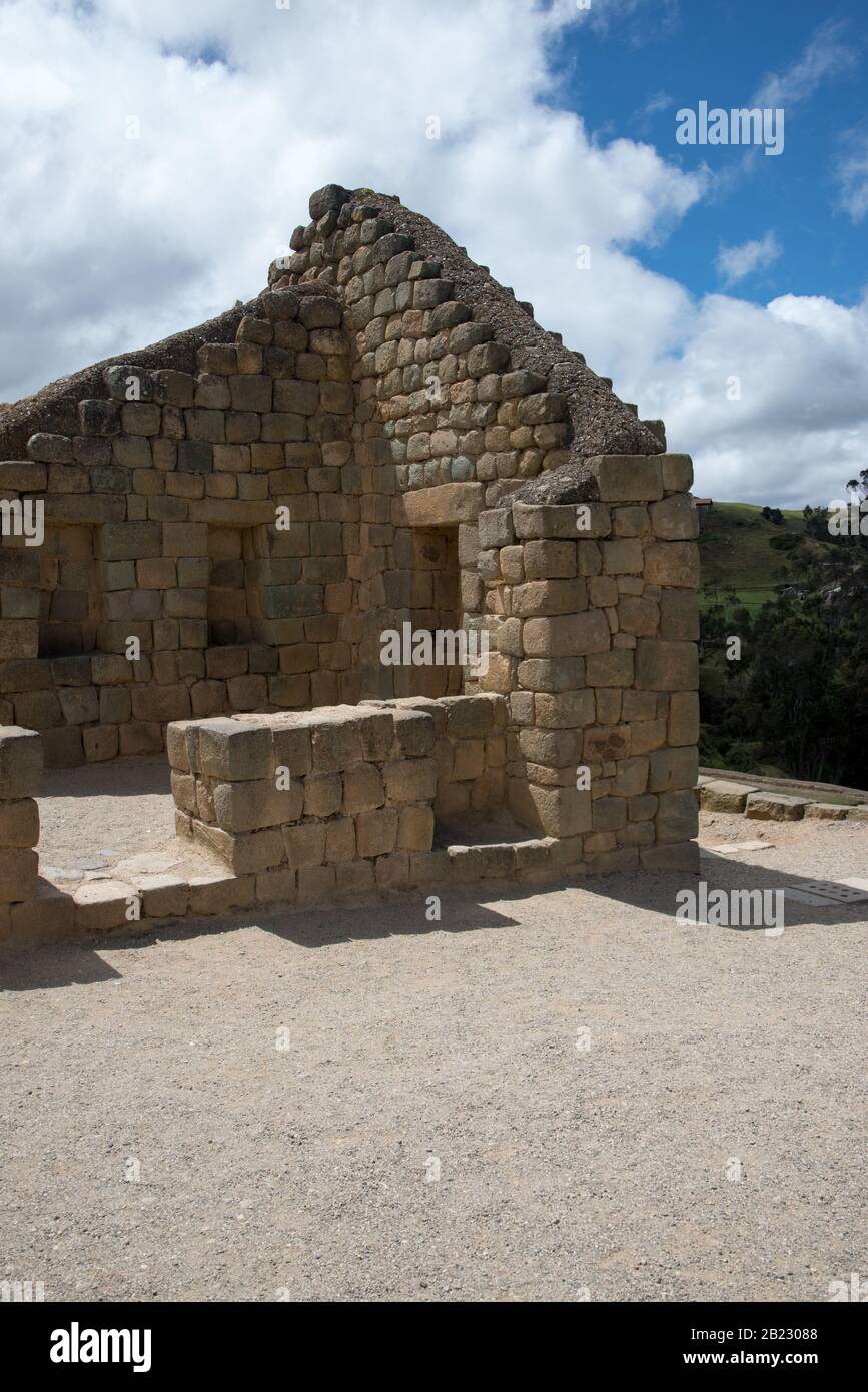 In Ingapirca the remains of the Elipse or Temple of the Sun built on ...