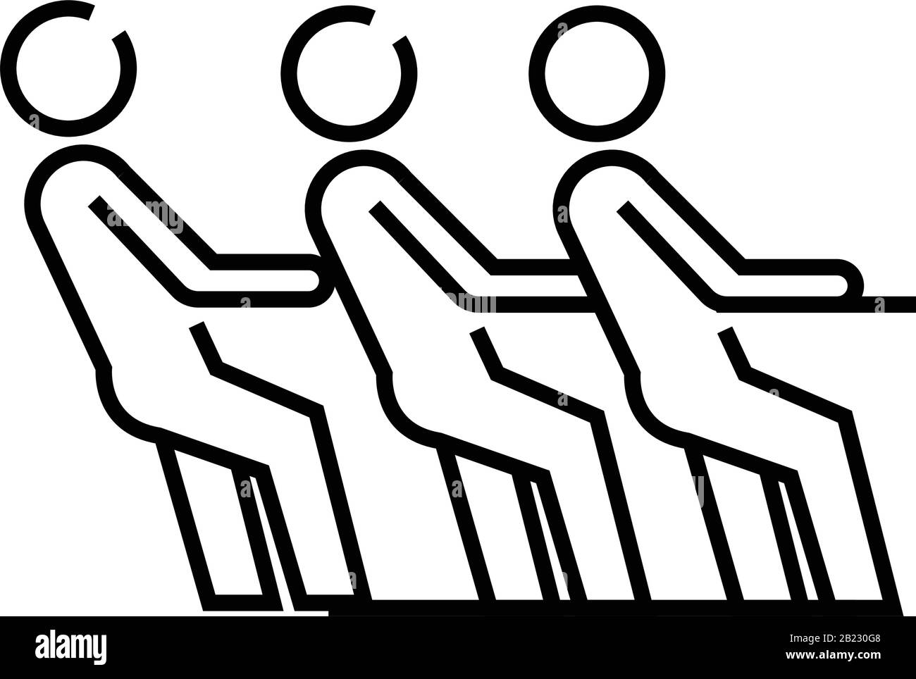 Joint work line icon, concept sign, outline vector illustration, linear ...