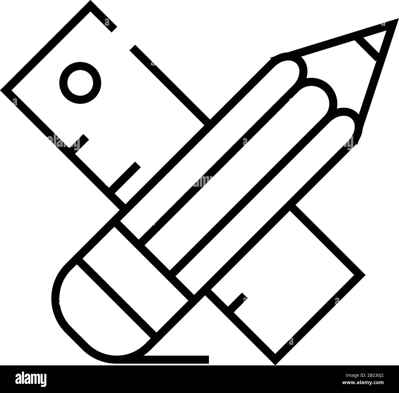 Office tools line icon, concept sign, outline vector illustration ...