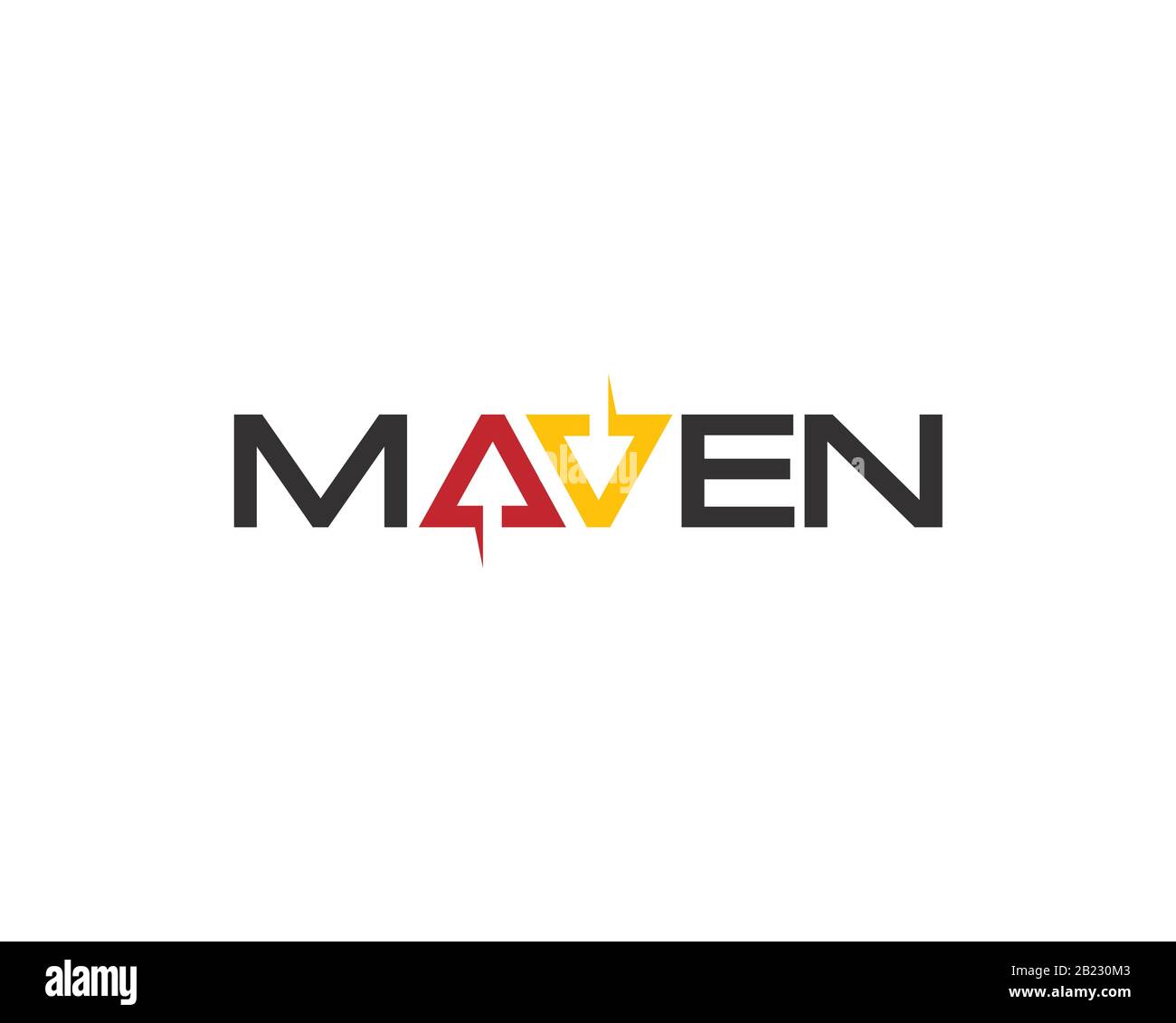 maven wordmark logo with letter A and V as Up Down arrow head Stock ...