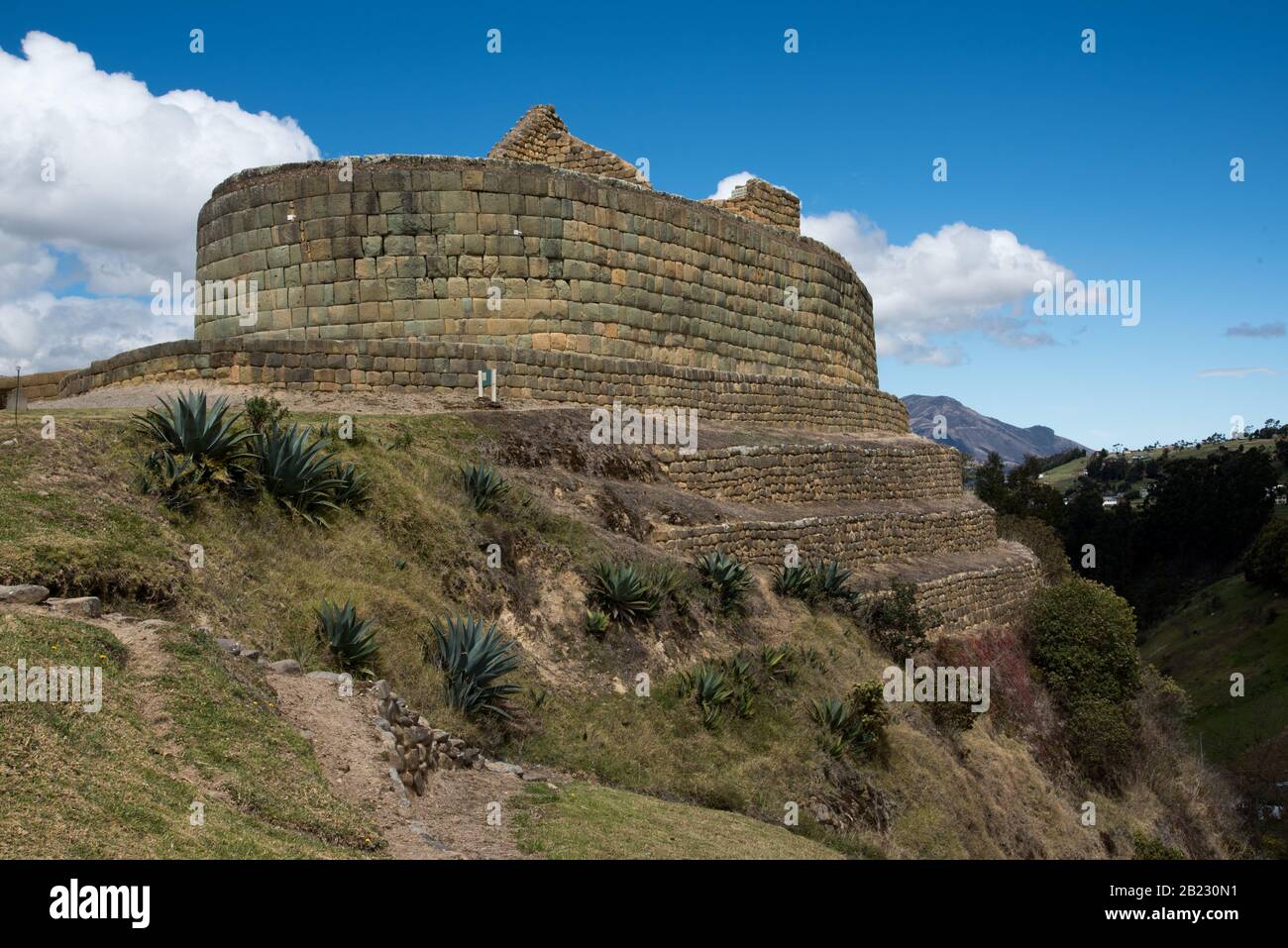 In Ingapirca the remains of the Elipse or Temple of the Sun built on ...