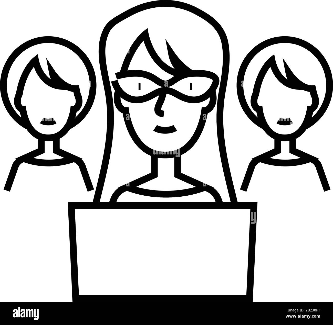 Managers line icon, concept sign, outline vector illustration, linear ...