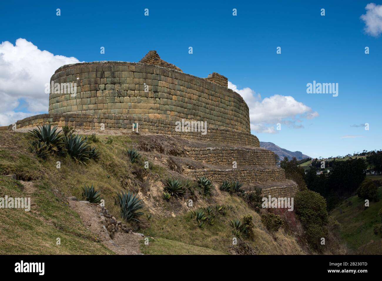 In Ingapirca the remains of the Elipse or Temple of the Sun built on ...
