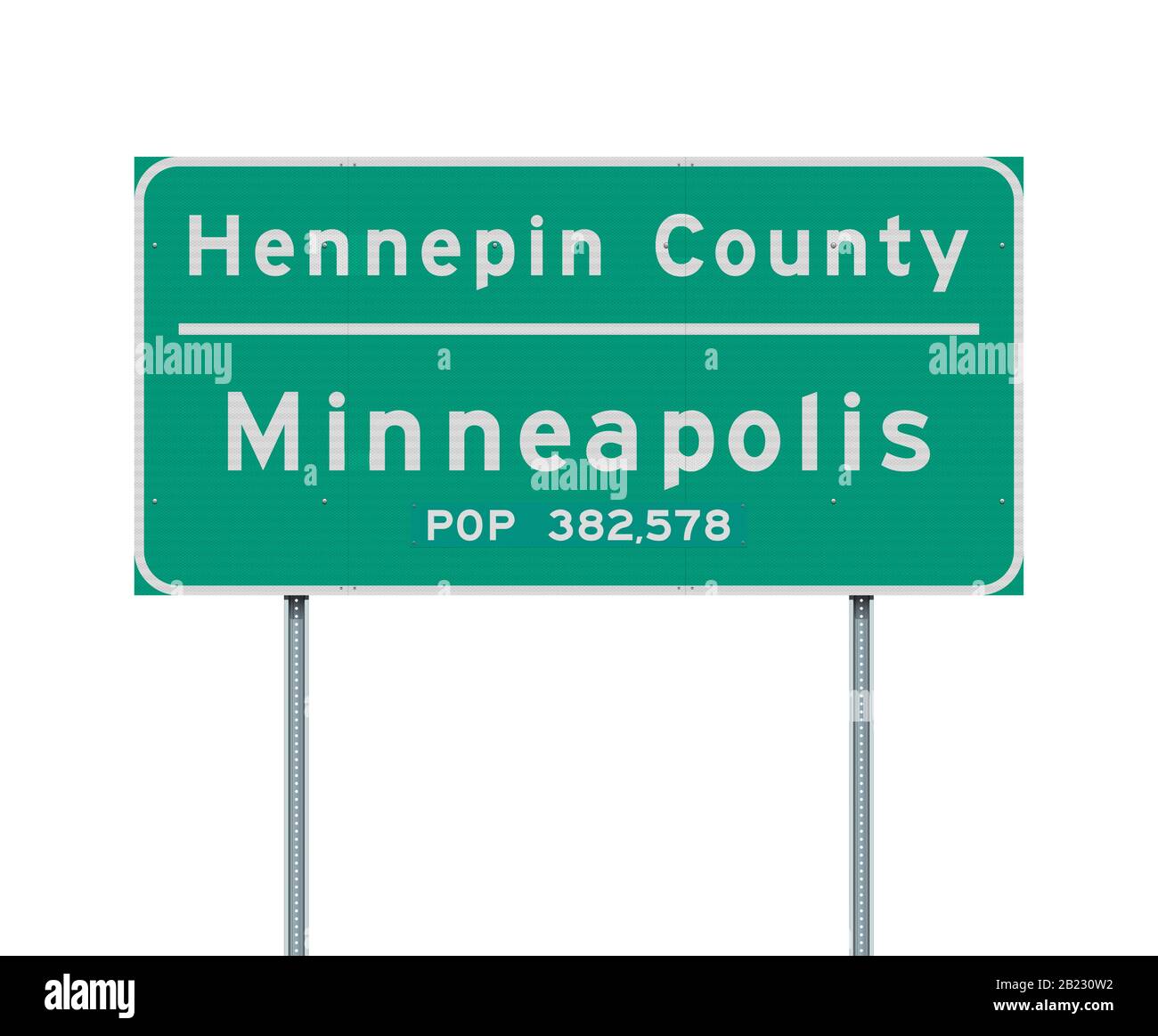 Vector illustration of the Hennepin County and Minneapolis City green ...