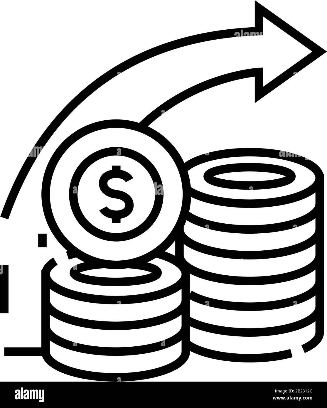 Money transfer (7) line icon, concept sign, outline vector illustration ...