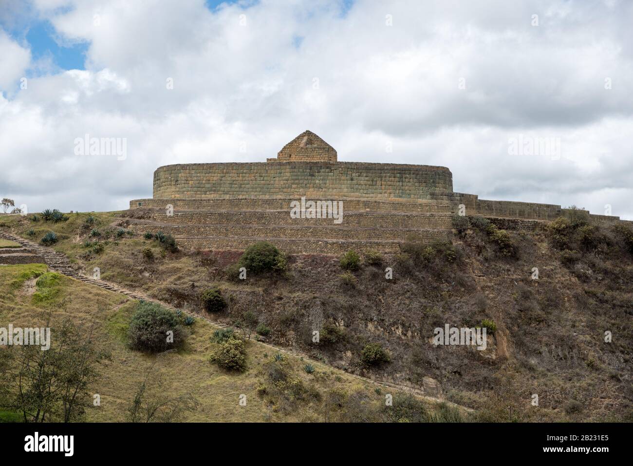 In Ingapirca the remains of the Elipse or Temple of the Sun built on ...