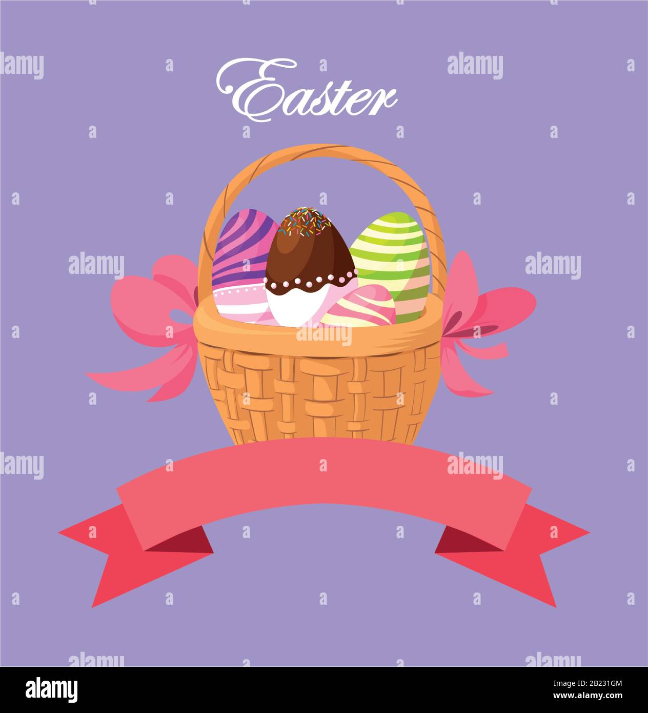easter label with eggs, greeting card vector illustration design Stock ...