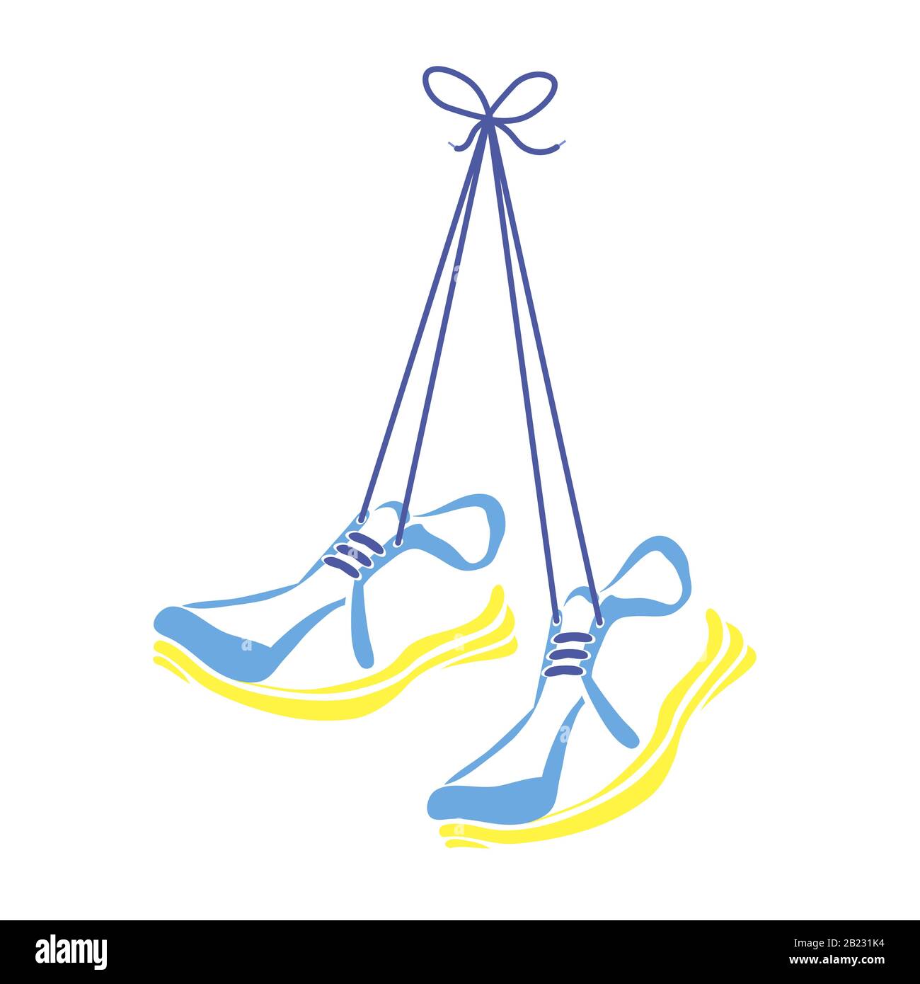 Hanging Running Shoes Clipart