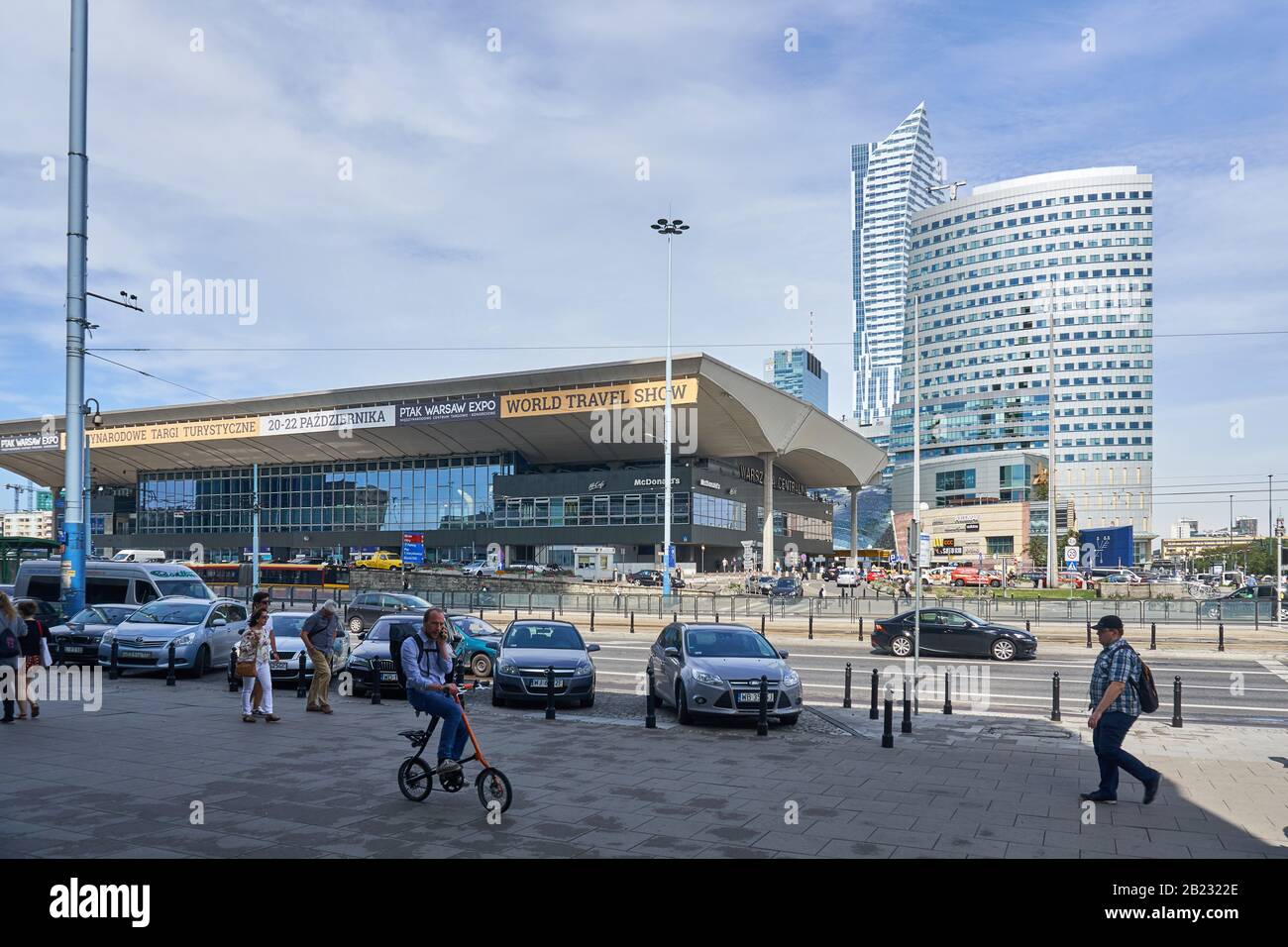 Warsaw, Poland - August 10, 2017: Central Warsaw (Warszawa centralna ...