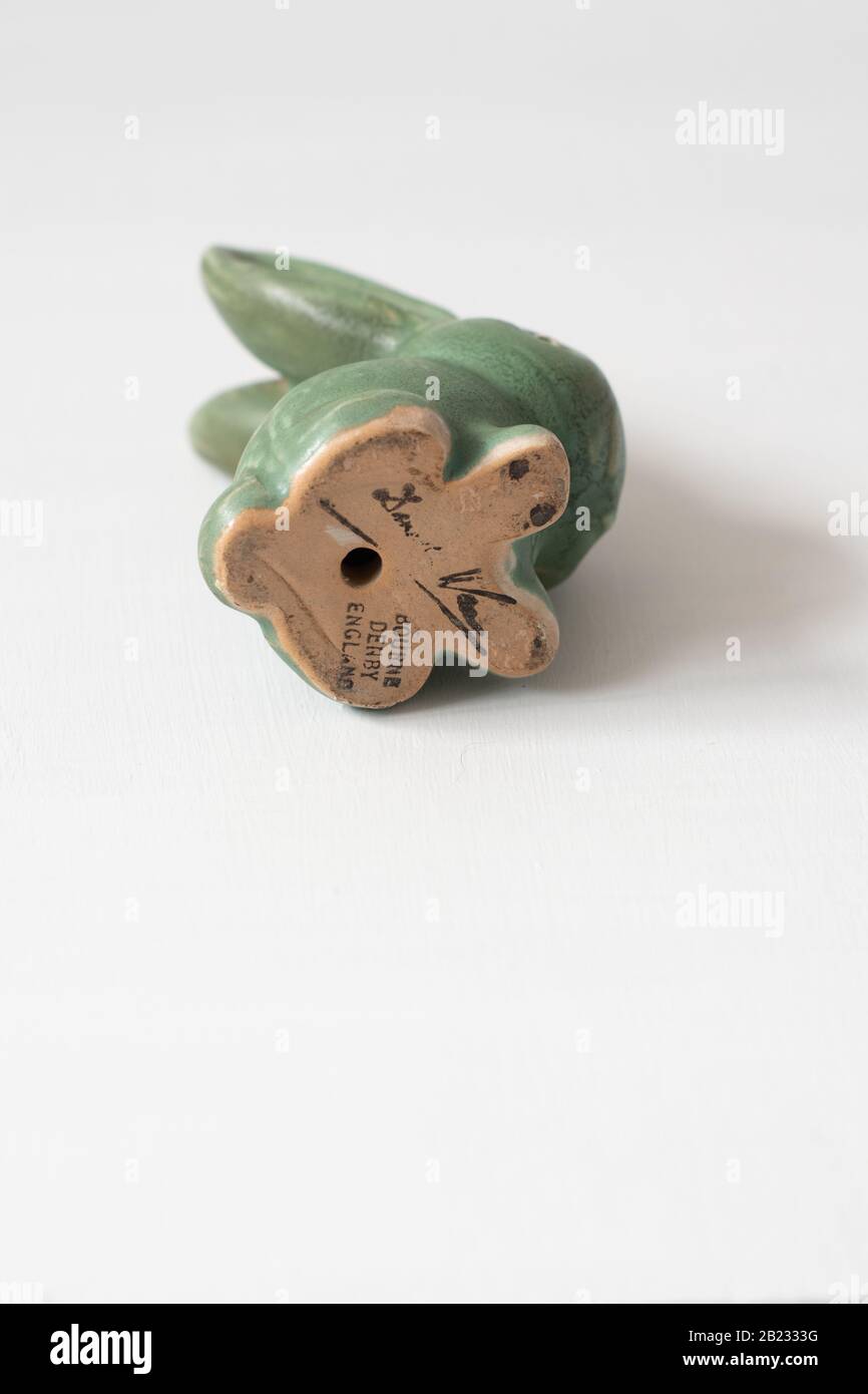 Bourne Denby Danesby ware Snub Nosed Green Rabbit Ornament Stock Photo ...