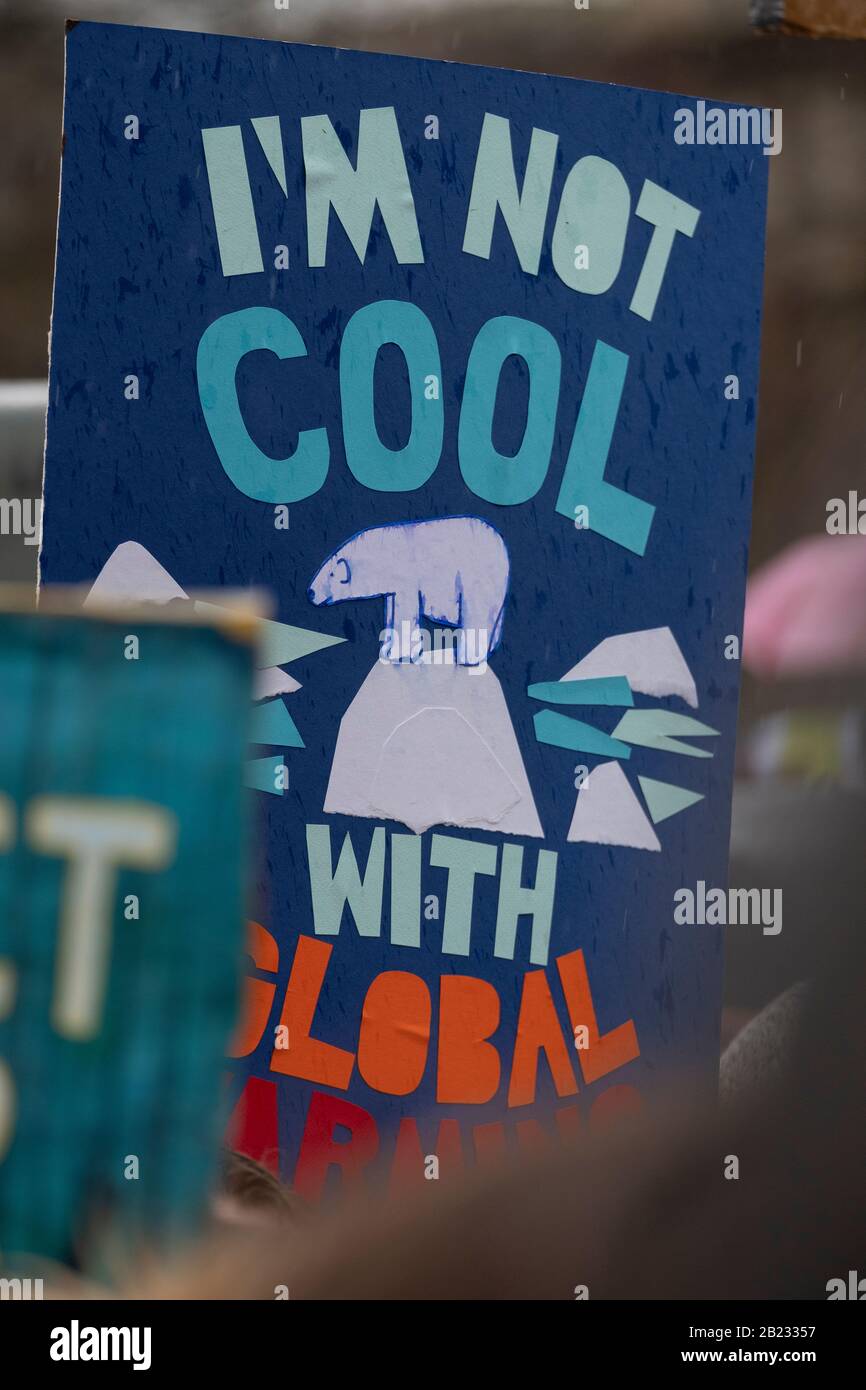 Greta Thunberg attends climate change rally in Bristol UK on the 28th ...