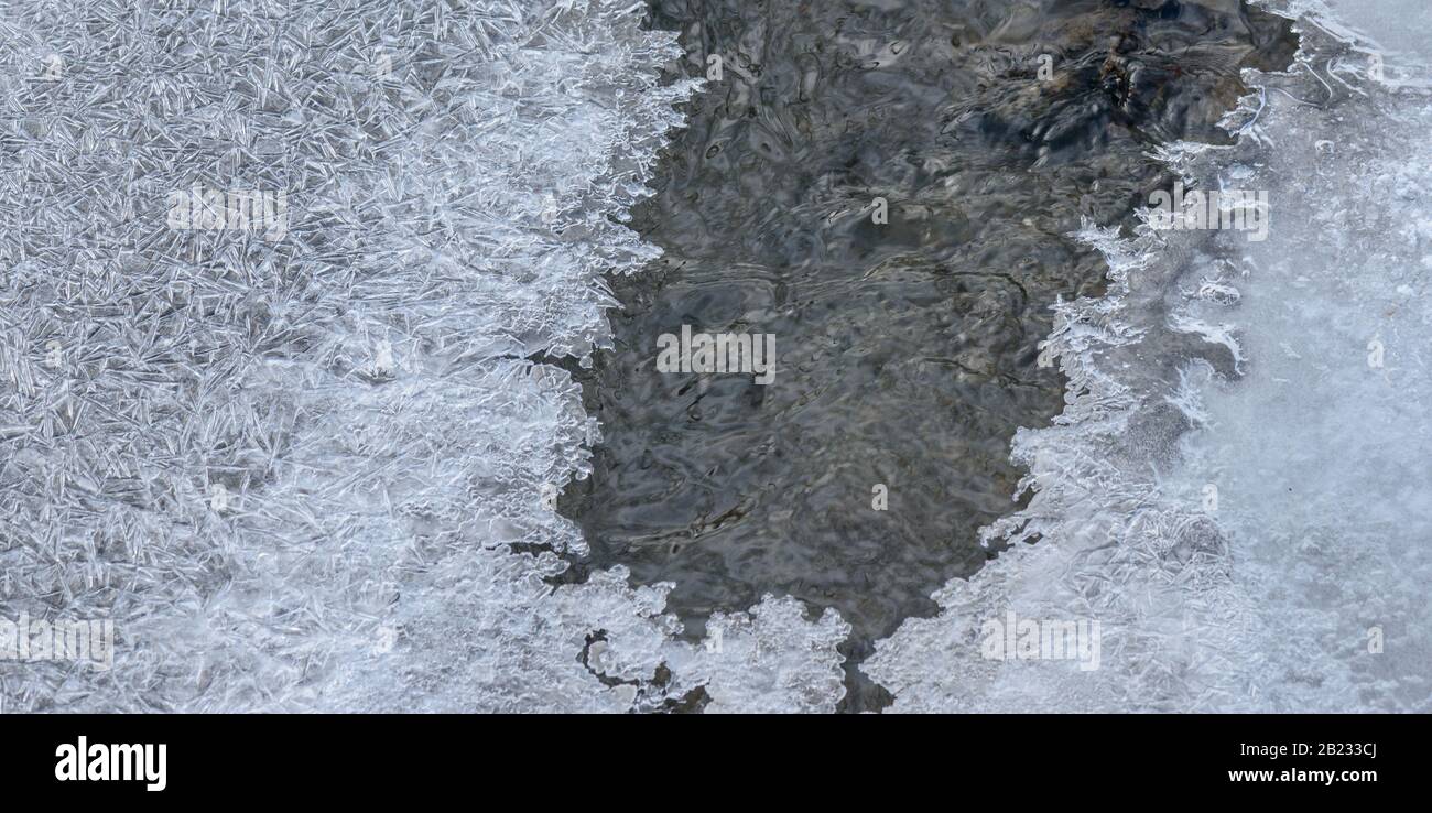 ice crust on a creek, water Stock Photo - Alamy