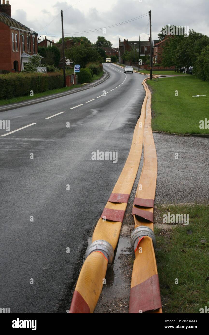 flooded area, High volume pumping equipment Stock Photo - Alamy