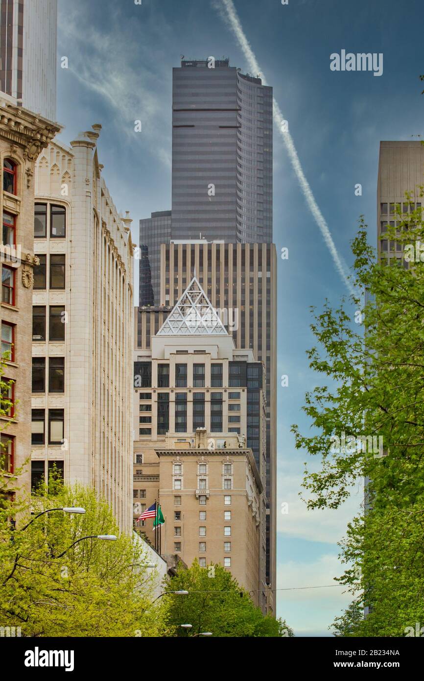 Mixed Architecture in Seattle Stock Photo - Alamy