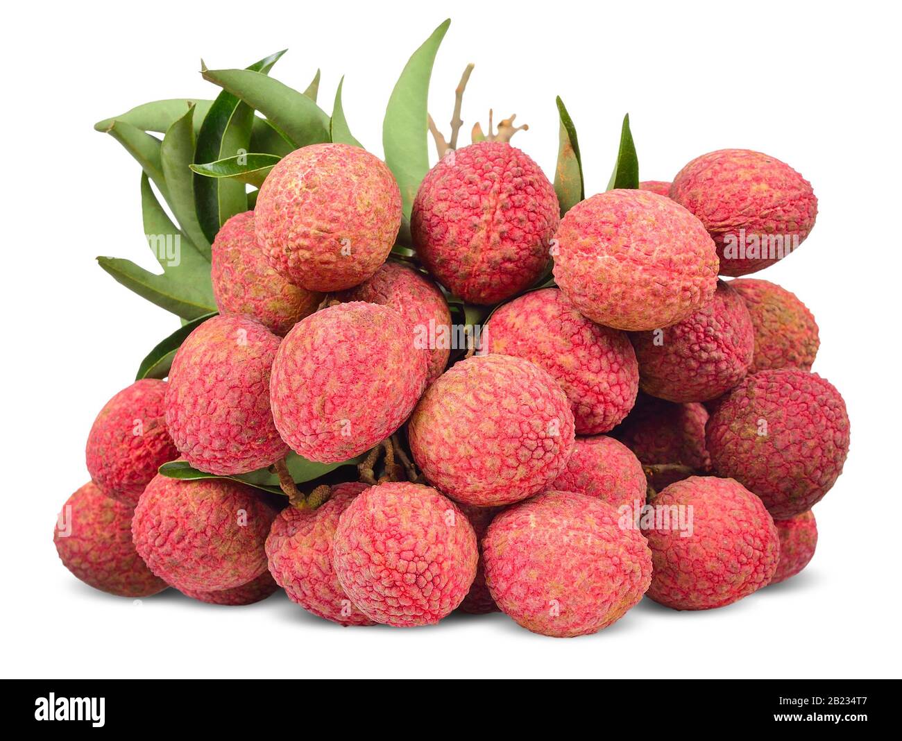 lychee and leaf isolated on white clipping path Stock Photo - Alamy