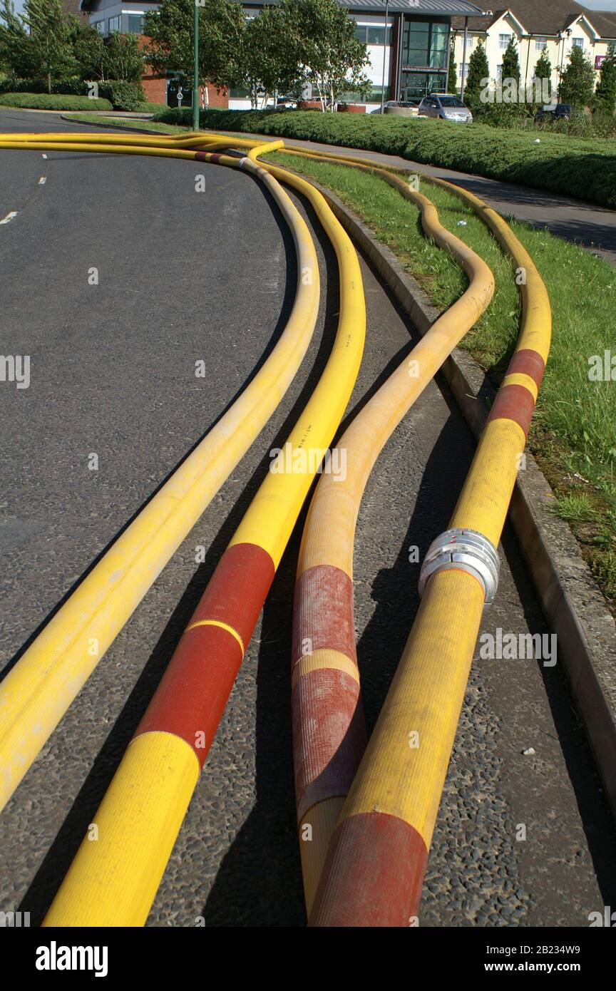 flooded area, High volume pumping equipment Stock Photo - Alamy