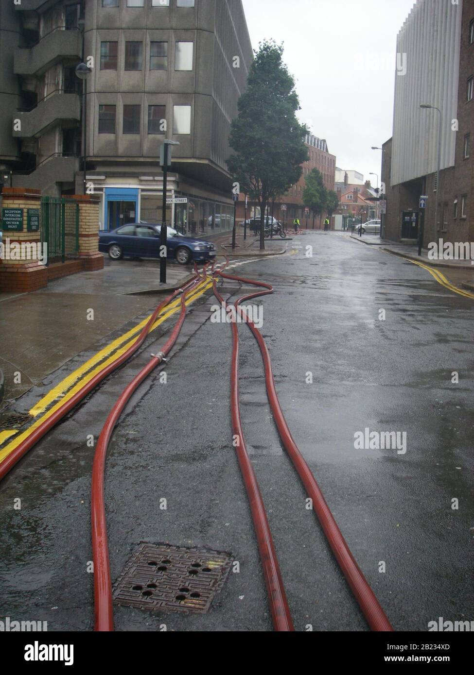 flooded area, High volume pumping equipment Stock Photo - Alamy