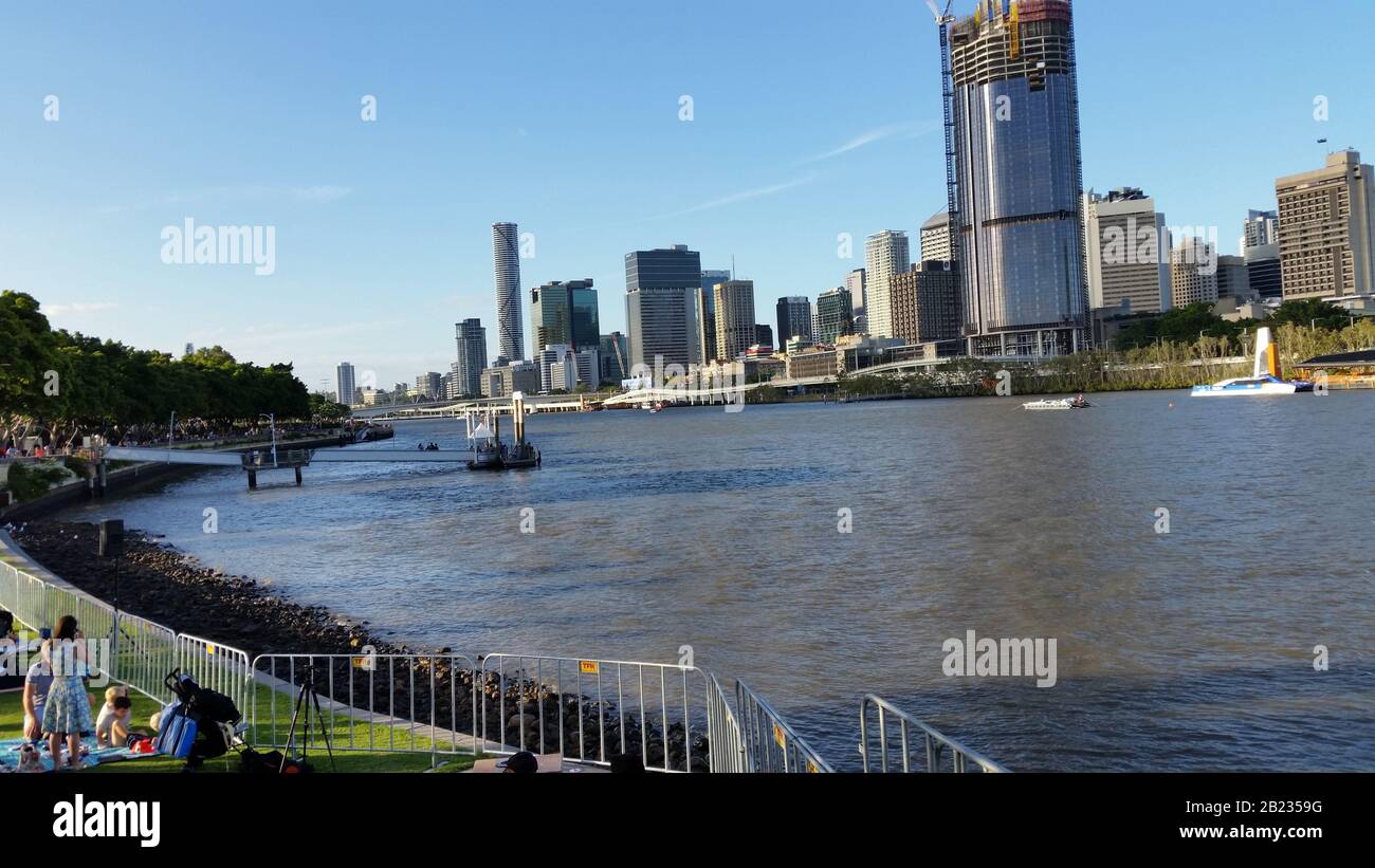 Brisbane River and City Skyline Stock Photo - Alamy