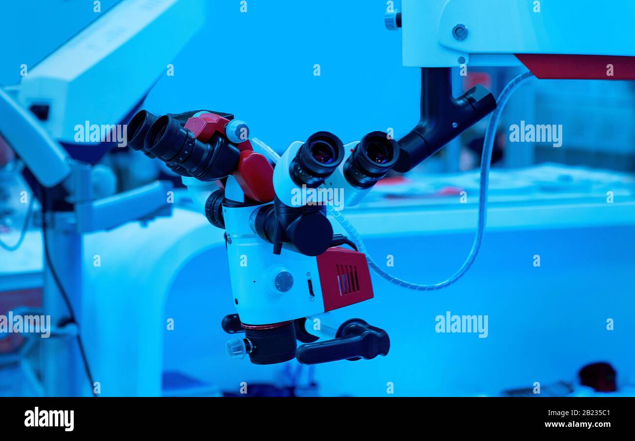 Medical ophthalmology professional equipment. Microsurgical microscope ...