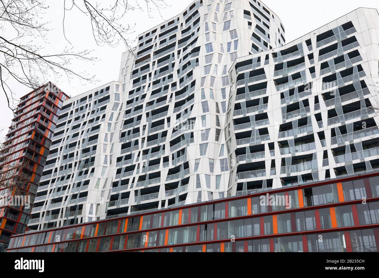 Modern architecture with apartments building in the inner city of ...