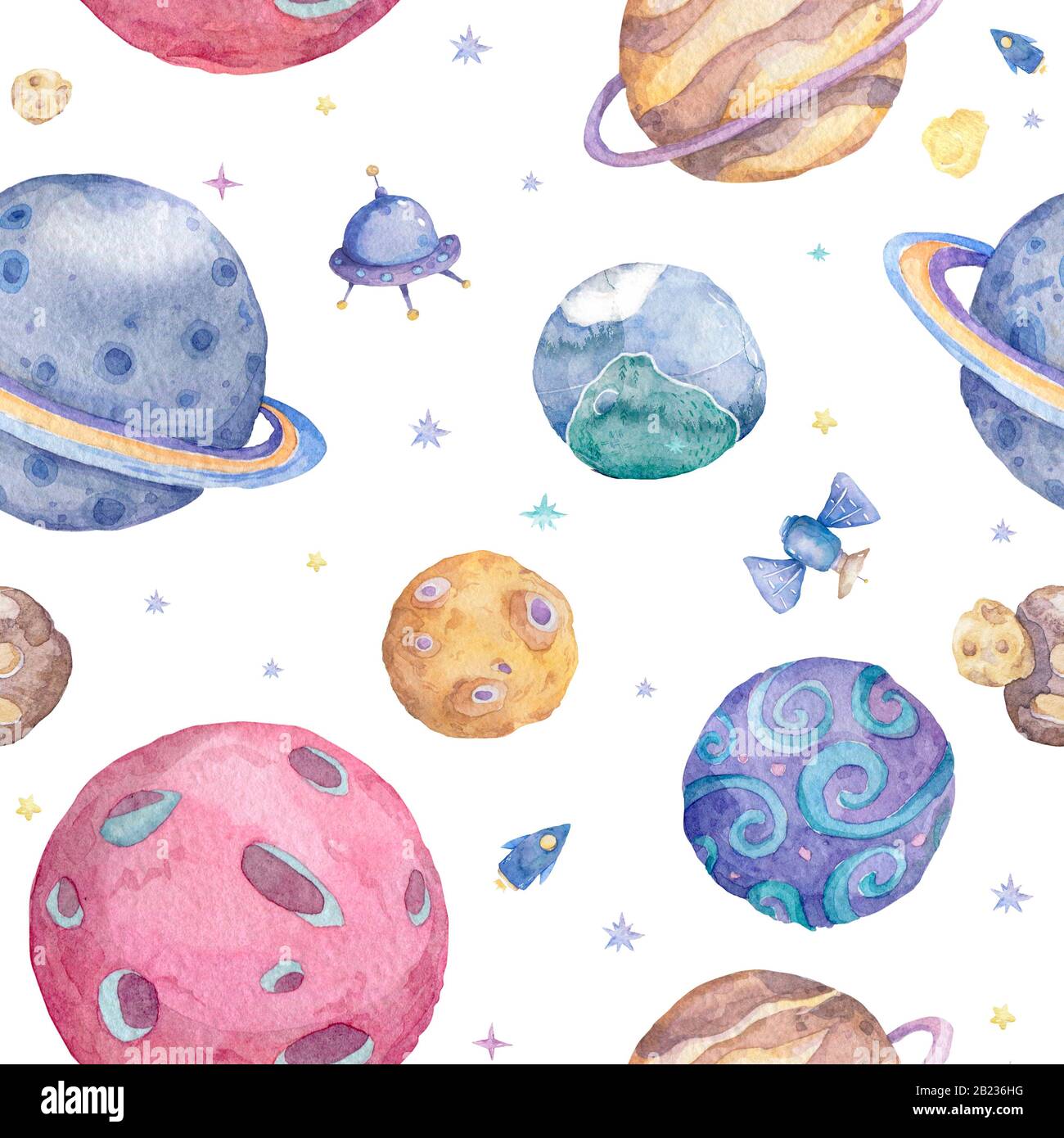 Set of Solar system planets: Mercury, Venus, Earth, Mars, Jupiter ...