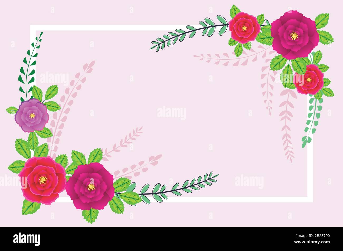 Colorful decorative banner with bright flowers, floral background ...
