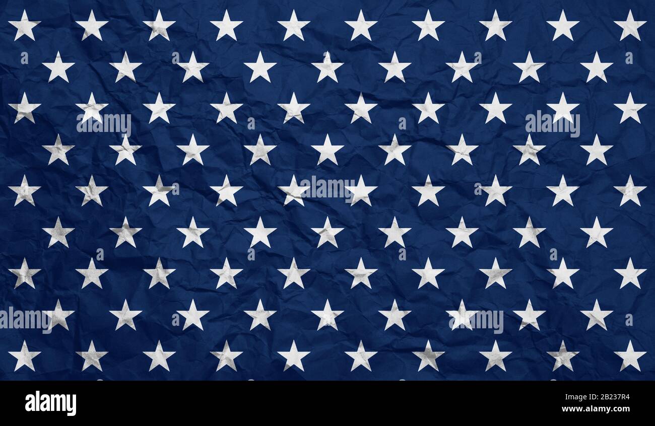 USA flag stars on blue crumpled paper background Stock Photo - Alamy