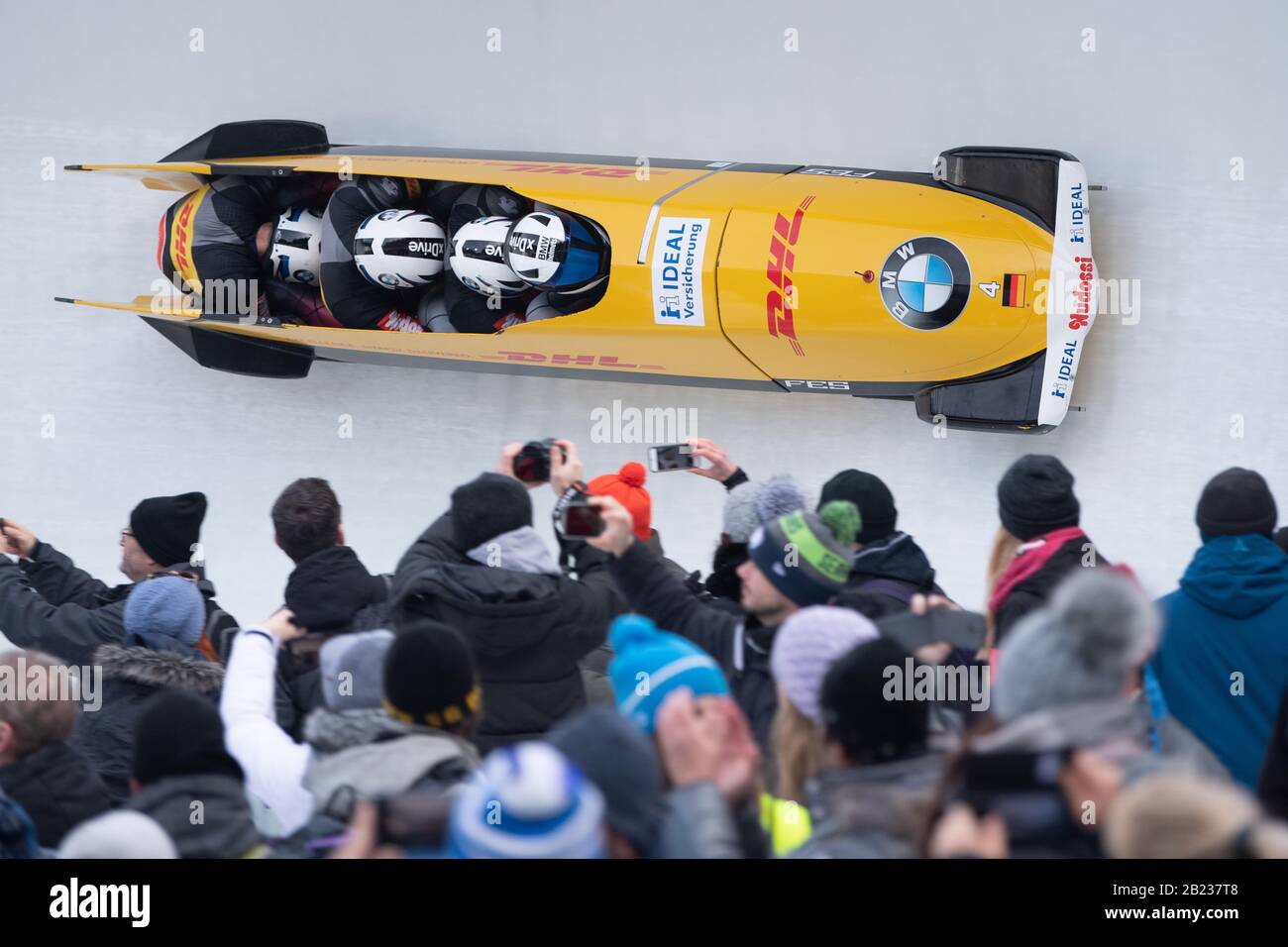 Altenberg, Germany. 29th Feb, 2020. Bob: World Championship, four-man ...