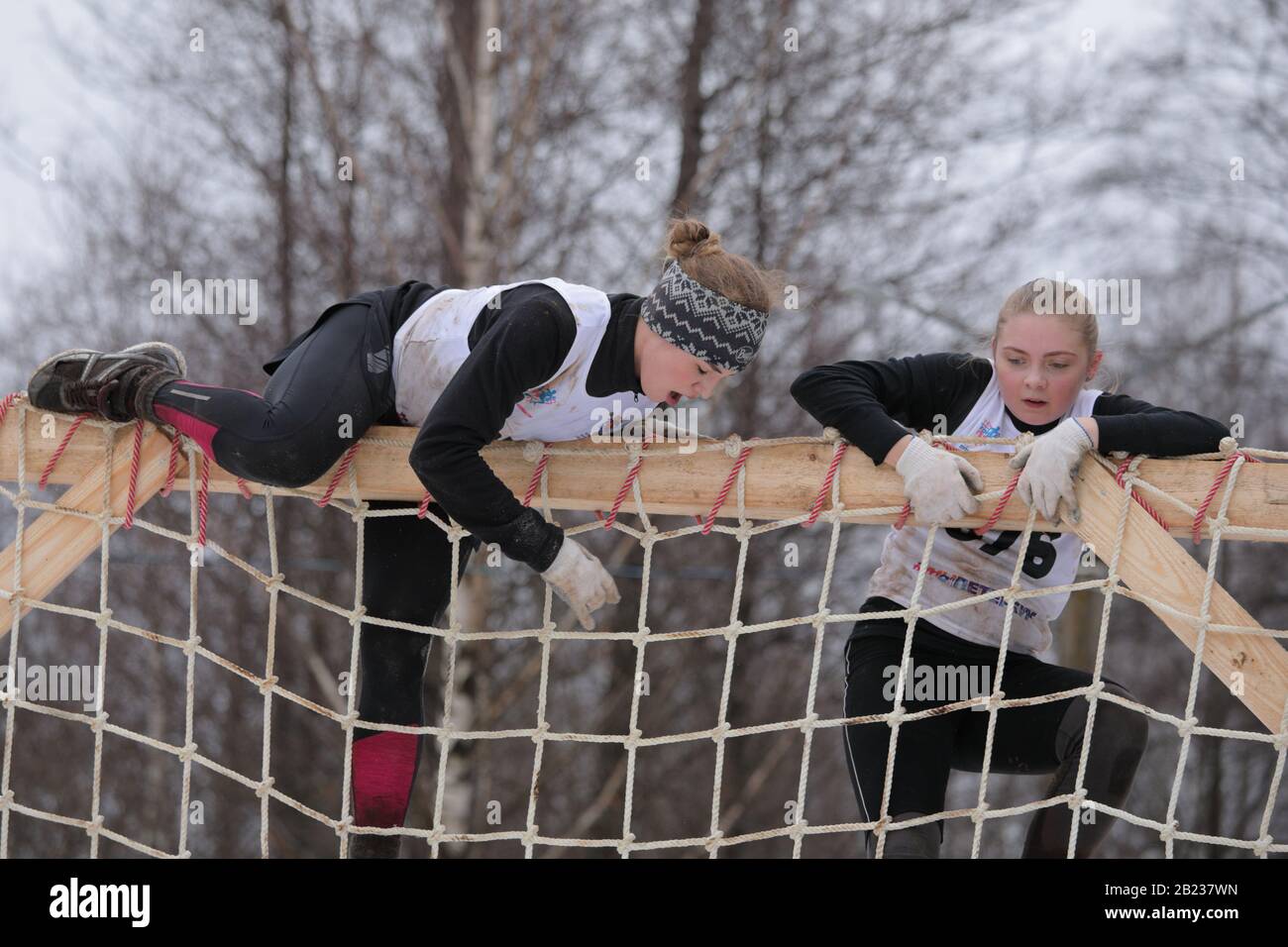Students during Russian spartan race also knows as GTO in St ...