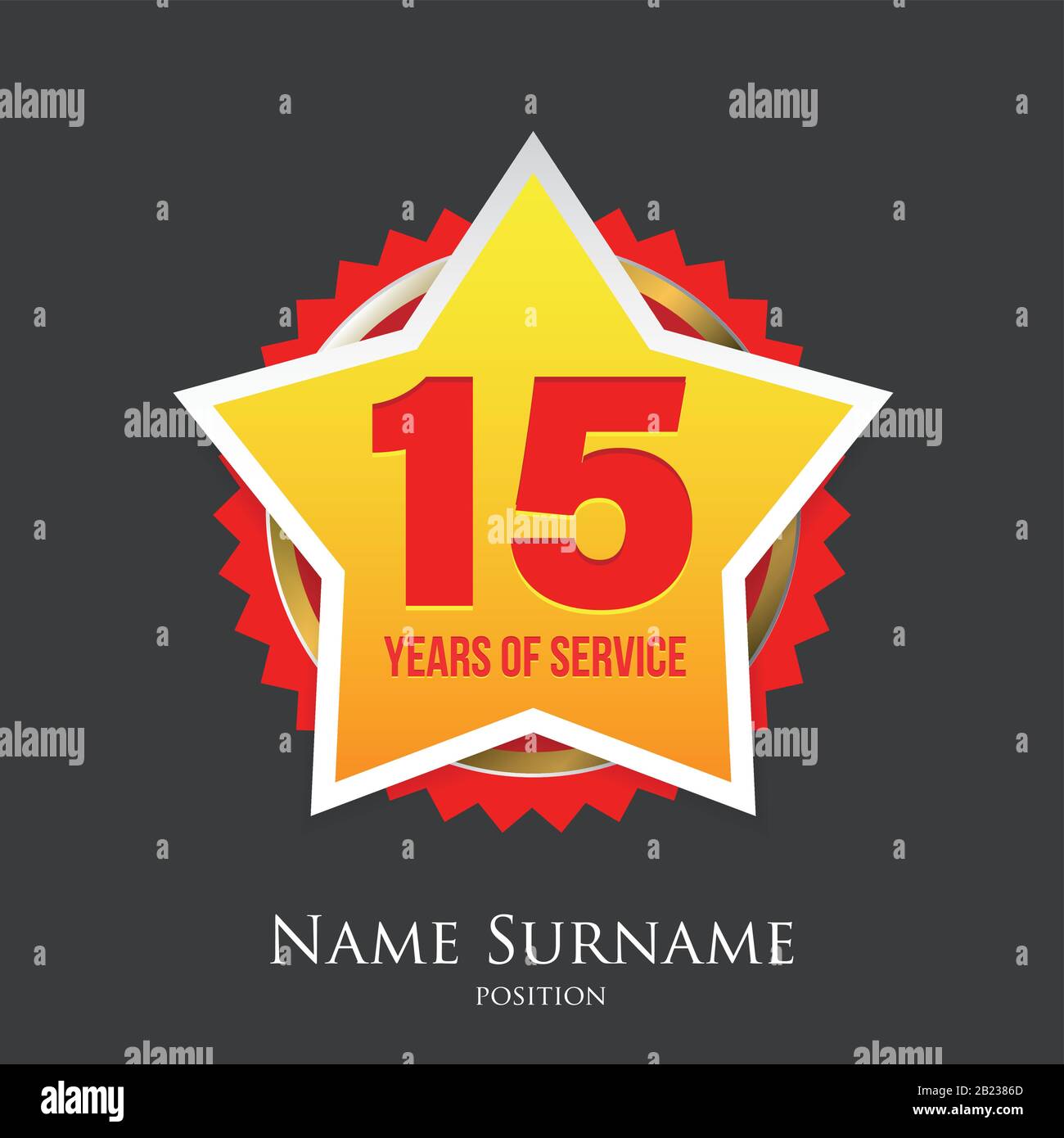 Fifteen Years of service award badge Stock Vector Image & Art - Alamy